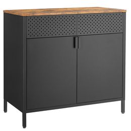 Boxxx Kommode, Schwarz, Metall, Vintage, 1 F&auml;cher, 80x76x40 cm, Typenauswahl, Beim&ouml;bel erh&auml;ltlich, stehend, Wohnzimmer, Kommoden & Sideboards, Kommoden