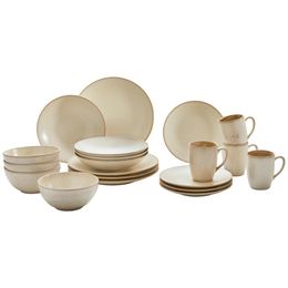 Asa Kombiservice Cafe del Mar, Beige, Keramik, 20-teilig, Uni, 250 ml, Essen & Trinken, Geschirr, Geschirr-Sets, Kombiservice