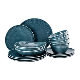 Rosenthal Kombiservice Junto, Blau, Keramik, 16-teilig, 620 ml, 31.7x28.1x32 cm, DIN EN ISO 14001, DIN EN ISO 9001, Essen & Trinken, Geschirr, Geschirr-Sets, Kombiservice