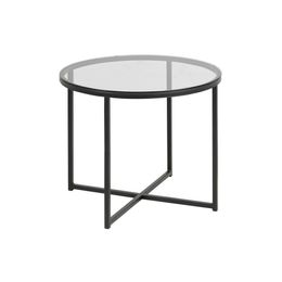 Mid.you Beistelltisch, Schwarz, Metall, Glas, rund, eckig, 55x45x55 cm, Wohnzimmer, Wohnzimmertische, Beistelltische, Beistelltische Metall