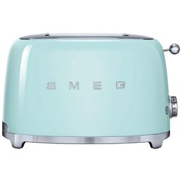 Smeg Toaster 50&acute;s Style, Hellgr&uuml;n, Metall, 32.5x19.8x19.5 cm, Kr&uuml;melschublade, Auftaufunktion, Aufw&auml;rmfunktion, Schnellstoppfunktion, automatischer Auswurf nach R&ouml;stende, automatische Zentrierung der Toastscheibe, Bagel-Funktion, K&uuml;chenger&auml;te, Toaster
