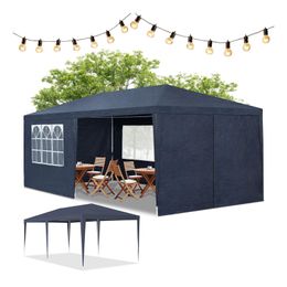Juskys Partyzelt 3x6 m in Blau mit Dach & Seitenw&auml;nden &ndash; 18 m&sup2; Grundfl&auml;che &ndash; Sonnenschutz Outdoor