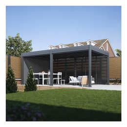 SONSTIGE Sichtschutzrollo f&uuml;r Pergola Pavillon mit Lamellen Dach Oasis anthrazit
