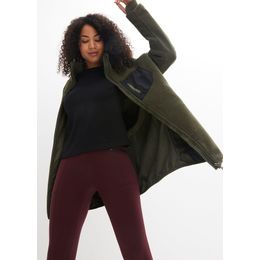 bonprix Teddy-Fleece Jacke, gr&uuml;n, Gr.40/42 (M), Kuschelige Teddy-Fleece Jacke mit Rei&szlig;verschlusstasche auf Vorderseite, aus Fleece