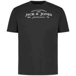Jack & Jones Herren Gro&szlig;e Gr&ouml;&szlig;en | Jack&Jones T-Shirt mit Label-Print Farbe schwarz Gr&ouml;&szlig;e: 7XL