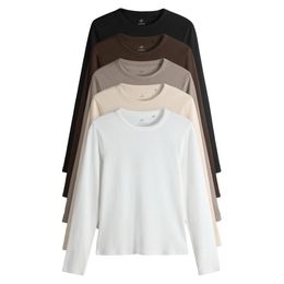 The Set Shirt Damen Gr&ouml;&szlig;e S creme / schoko / grau / schwarz / wei&szlig;