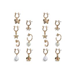 Pieces Ohrringe 'PCBRIDGETTE' Damen Gr&ouml;&szlig;e One Size gold / transparent / perlwei&szlig;