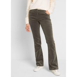 bonprix Stretch-Cordhose Bootcut, gr&uuml;n, Gr.50, Komfortable Stretch-Cordhose, Bootcut, aus Cord