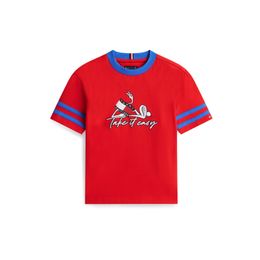 Tommy Hilfiger T-Shirt 'TAKE IT EASY' Jungen Gr&ouml;&szlig;e 104 azur / rot / schwarz / wei&szlig;