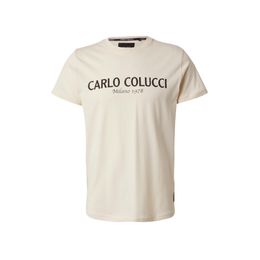 Carlo Colucci T-Shirt 'Di Comun' Herren Gr&ouml;&szlig;e 4XL beige / schwarz