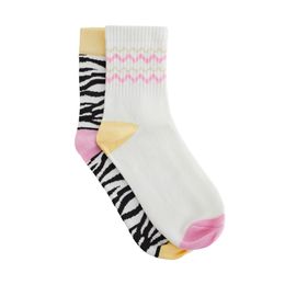 WE Fashion Socken M&auml;dchen Gr&ouml;&szlig;e 39/42 ocker / pastellgelb / pink / schwarz / wei&szlig;