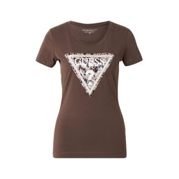 Guess T-Shirt Damen Gr&ouml;&szlig;e XL hellbeige / dunkelbraun / schwarz / wei&szlig;