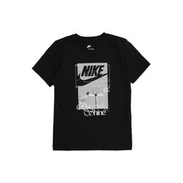 Nike Sportswear T-Shirt 'RISE AND SHINE' Jungen Gr&ouml;&szlig;e 138/147 grau / schwarz / wei&szlig;