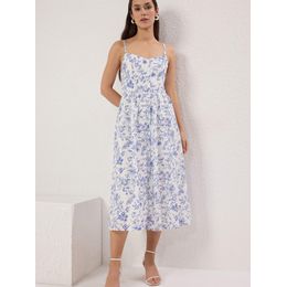 Trendyol Kleid Damen Gr&ouml;&szlig;e 40 ecru / hellblau