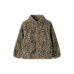 name it Fleecejacke 'NMFMEEKO' M&auml;dchen Gr&ouml;&szlig;e 110 stone / schwarz