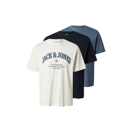 Jack & Jones Jack & Jones T-Shirt 'JJEDENVER' Herren Gr&ouml;&szlig;e XL navy / enzian / wei&szlig;