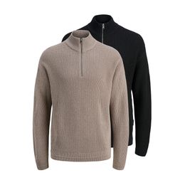 Jack & Jones Jack & Jones Pullover 'JJKAITO' Herren Gr&ouml;&szlig;e S taupe / schwarz