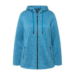 Ulla Popken Zip-Up Hoodie female Blue size 50-52