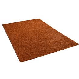 Teppich Gino Falcone, B:90cm H:20mm L:160cm, orange, Kunstfaser, Wohnzimmer, Teppiche, "Roberto Uni", meliert, besonders weich durch Microfaser