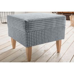 Hocker Home Affaire, B:48cm H:40cm T:48cm, grau, Strukturstoff Hahnentritt (55% Polyester, 45% Polyacryl), Wohnzimmer, Hocker, "Asino", mit