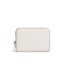 Tommy Hilfiger Damen Geldb&ouml;rse "TH MODERN COMPACT ZA"creme, Lederimitat, Strukturmuster, unifarben, Basic, Kleinlederwaren, Damen Geldbeutel,
