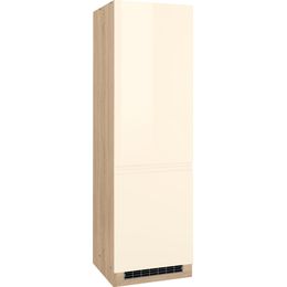 K&uuml;hlumbauschrank KOCHSTATION, B:60cm H:200cm T:60cm, beige, Holzwerkstoff, Schr&auml;nke, "KS-Virginia", 200 cm hoch, 60 cm breit, Nische f&uuml;r K&uuml;hlschrank