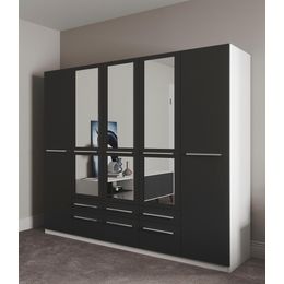 Kleiderschrank Priess, B:230cm H:193cm T:54cm, schwarz, Holzwerkstoff, Schlafzimmer, Schr&auml;nke, "Schrank Garderobe W&auml;scheschrank Barcelona in 5
