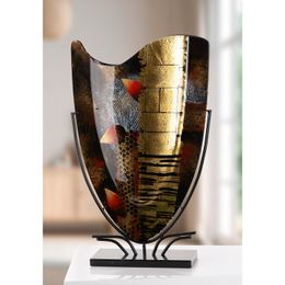 Bodenvase Gilde, B:35cm H:57cm T:10,5cmschwarz, Glas, Vasen, "Dixion", Innenw&auml;nde sind handbemalt, nicht wasserdicht