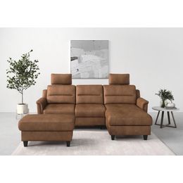 Sit & More Ecksofa SIT & MORE, B:234cm H:90cm T:168cm, braun, Wohnzimmer, Sofas, "Far&ouml; L-Form", inklusive Federkern, wahlweise mit Bettfunktion und Bettkasten