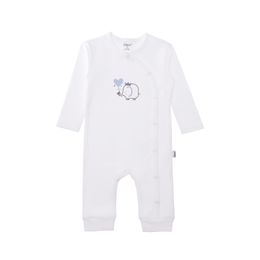 Liliput Jungen Jumpsuit "Elefant", Gr. 74, wei&szlig;, 100% Baumwolle, Overalls, mit praktischer Druckknopfleiste