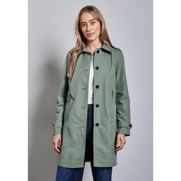 Street One Damen Trenchcoat, gr&uuml;n, Gr. 36, unifarben, Web, 69% Baumwolle, 31% Polyester, M&auml;ntel, mit Bindeg&uuml;rtel