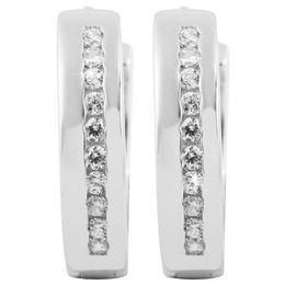 Adelia&acute;s ADELIA ́S Damen Klappcreolen "Damen Ohrringe &ndash; Klappcreole aus 925 Silber mit Zirkonia"silber, Silber 925 (Sterlingsilber), Ohrringe, Ideal als