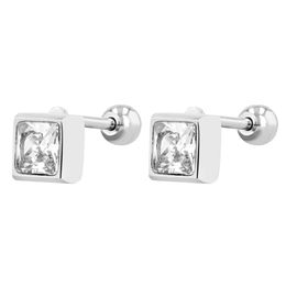 Adelia&acute;s ADELIA ́S Damen Paar Ohrh&auml;nger "Damen Ohrringe &ndash; Ohrstecker aus Edelstahl mit Zirkonia"silber, Edelstahl, Ohrringe, Perfekt als Geschenk f&uuml;r besondere