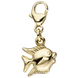 Jobo Damen Charm-Einh&auml;nger "Fisch", gold, Gelbgold 333, Charms, 333 Gold