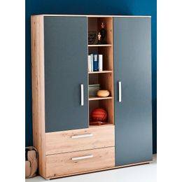 Kleiderschrank Arthur Berndt, B:130cm H:188cm T:51cm, braun, Holzwerkstoff, Kinderzimmer, Schr&auml;nke, "Alessio, Kinderkleiderschrank", Kleiderschrank,