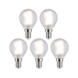 Paulmann LED-Leuchtmittel "5er Pack Tropfen 470lm 4000K matt 230V", Energieeffizienz: F (A-G), wei&szlig;, L:7,8cm &Oslash;:4,5cm, Leuchtmittel