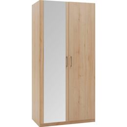 Dreht&uuml;renschrank Priess, B:94cm H:193cm T:54cm, braun, Holzwerkstoff, Schr&auml;nke, "Lindau"