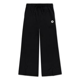 Converse M&auml;dchen Palazzohose "CNVG WIDER LEG PANT W/ FRONT V", schwarz, Gr. 122, Obermaterial: 60% Baumwolle, 40% Polyester, Hosen, sportlicher Stil,