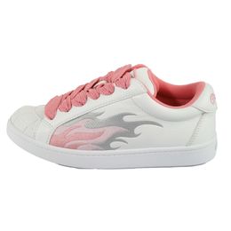 Buffalo Damen Sneaker "LIBERTY", Gr. 38, pink, Lederimitat, kontrastfarbene Details, Schuhe, Freizeitschuh, Schn&uuml;rschuh, Halbschuh mit trendigem