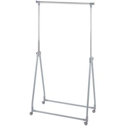 Wenko Kleiderst&auml;nder, B:88cm, silber, Schlafzimmer, Garderobenst&auml;nder, stufenlos h&ouml;henverstellbar (99-167 cm), mit 4 Rollen, Tragkraft 40 kg