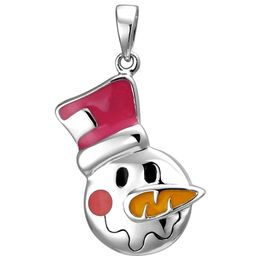 Jobo Kinder Kettenanh&auml;nger "Anh&auml;nger Schneemann-Kopf", Silber 925 (Sterlingsilber), rot, Silber 925 (Sterlingsilber), Schmuckanh&auml;nger, 925 Silber
