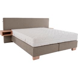 Boxspringbett Alina, B:247cm L:213cm, braun, Chenille GCP (100% Polyester), Jugendzimmer, Komplettbetten, "Daria", integrierte Nachttische und