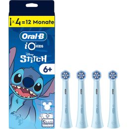 Oral-B Kinder Aufsteckb&uuml;rsten "iO Kids 6+ Disney Stitch", 4 Stk.blau, Zahnb&uuml;rstenk&ouml;pfe, Sanft zu wackeligen Z&auml;hnen & Zahnfleisch, ab 6 Jahren
