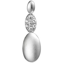 Kettenanh&auml;nger Jobo "Anh&auml;nger Silberanh&auml;nger 21 mm", silber (silber 925, wei&szlig;), Schmuckanh&auml;nger, Damen, Silber 925 (Sterlingsilber), Kettenanh&auml;nger, 925 Silber rhodiniert mit 7 Zirkonia
