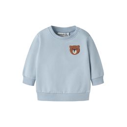 name it Sweatshirt 'NBMDADDEL' Gr&ouml;&szlig;e 62 hellblau / cognac / wei&szlig;