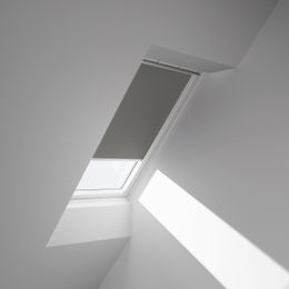Velux Verdunklungsrollo "DKL CK02 0705SWL", CK02, stufenlos positionierbar, grau, Kinderzimmer, Rollos, wei&szlig;e F&uuml;hrungsschienen & Griffleiste