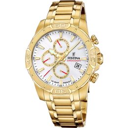 Festina Herren Chronograph "Timeless Chronograph", gold, Armbanduhren, Quarzuhr, Armbanduhr, Herrenuhr, Edelstahlarmband, analog, Tag