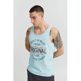 Blend Herren Tanktop "BHAlvarez", blau, Gr. M, bedruckt, Web, 100% Baumwolle, Tops, L&auml;ssiges Tanktop mit Rundhalssauschnitt