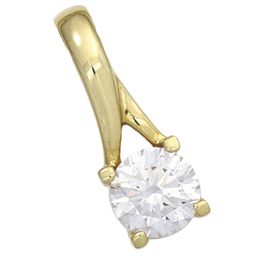 Kettenanh&auml;nger Jobo "Anh&auml;nger Goldanh&auml;nger 16 mm", gold (gelbgold 333, wei&szlig;), Schmuckanh&auml;nger, Damen, Gelbgold 333, Kettenanh&auml;nger, 333 Gold mit Zirkonia