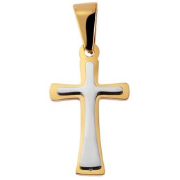 Adelia&acute;s ADELIA ́S Damen Kettenanh&auml;nger "Damen Anh&auml;nger &ndash; Kreuz Kreuzanh&auml;nger aus Edelstahl", Edelstahlgold, Edelstahl, Schmuckanh&auml;nger, Geschenkidee: zeitlos